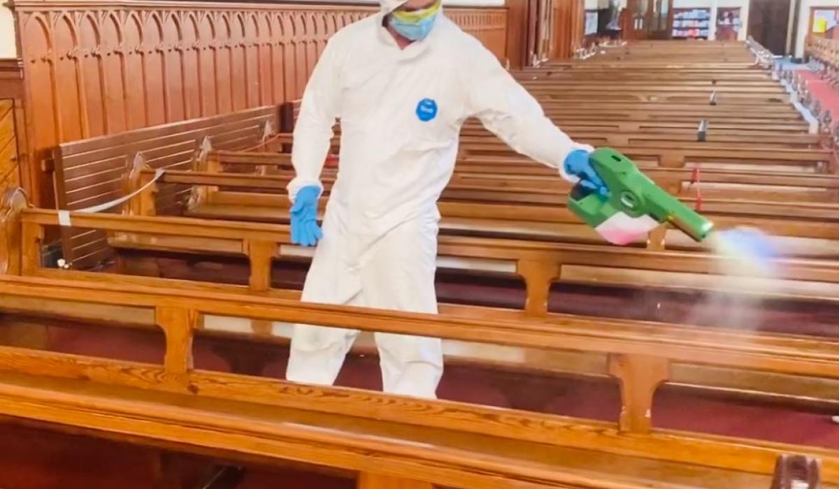 VIDEO: Newbridge churches using fog machine to deep clean against Covid ...