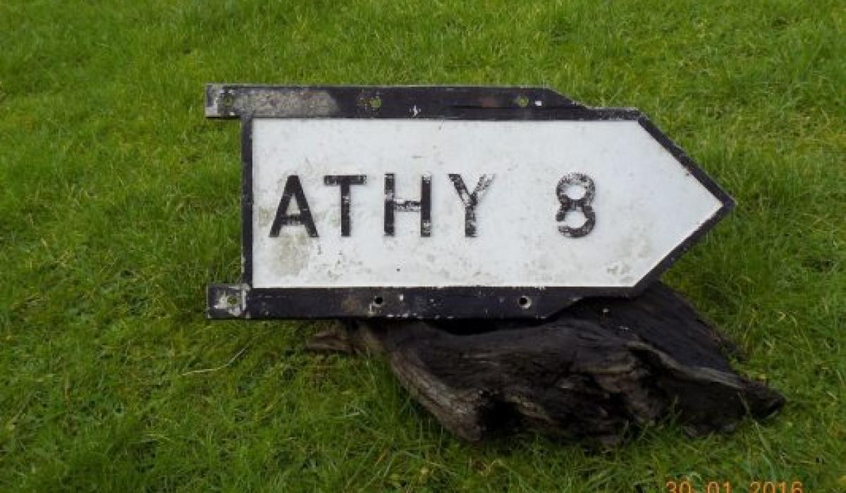 An old Athy road sign is in big demand on eBay - Photo 1 of 1 - Kildare Now