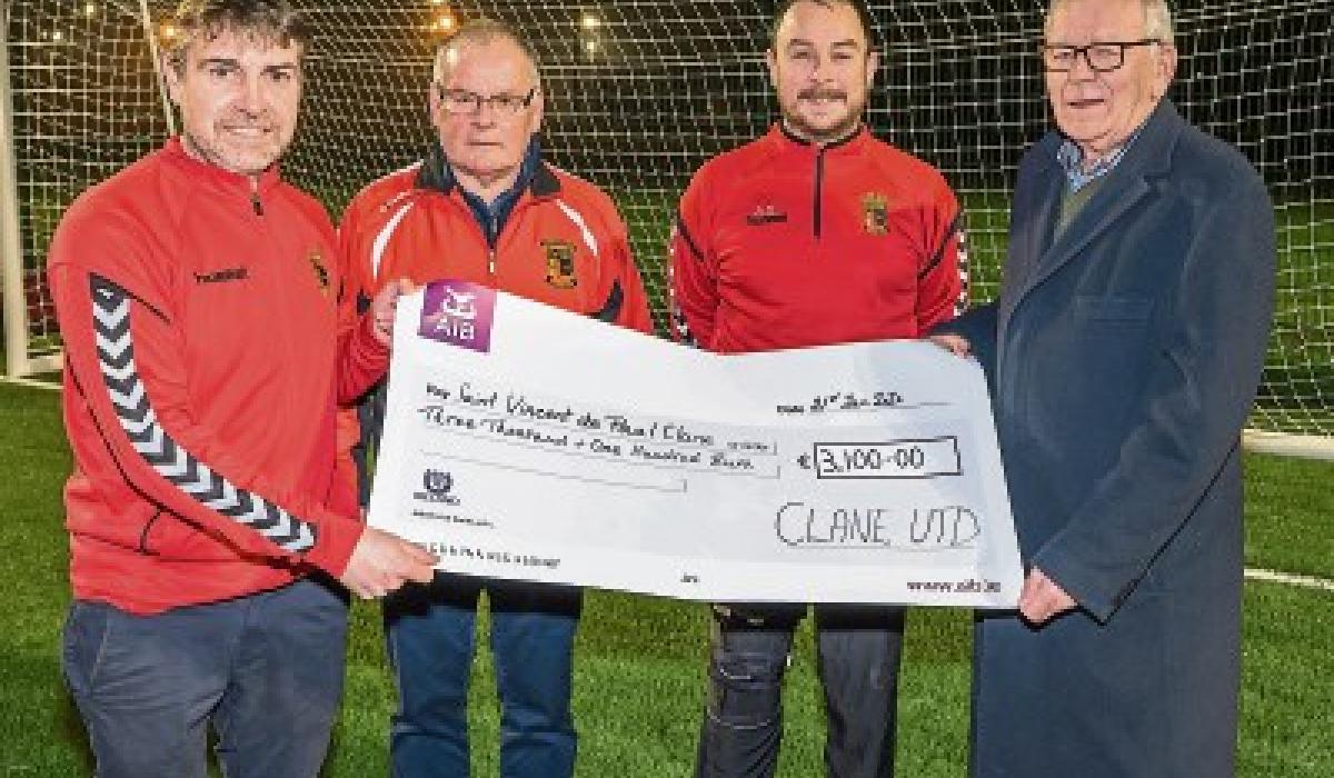 Clane United Soccer club raises funds for St Vincent De Paul - Kildare Now