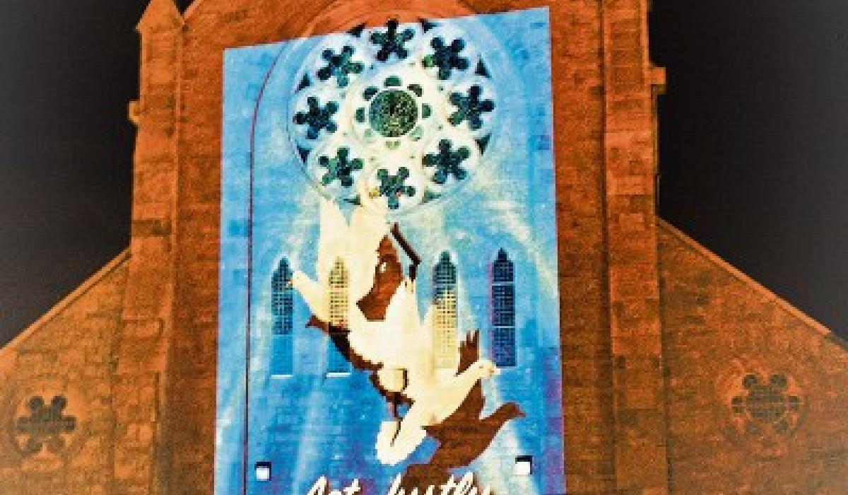 Clane church front lit up thanks to generous donation - Kildare Now