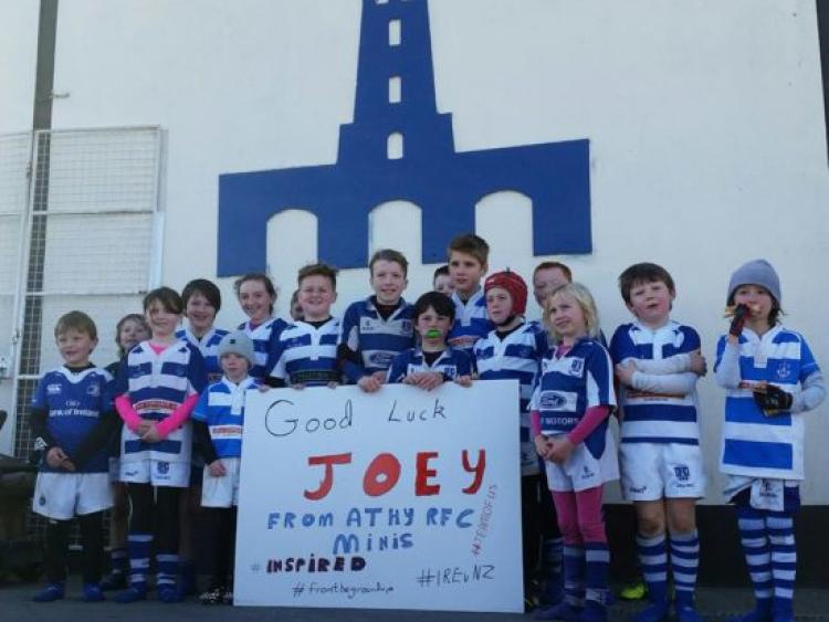 Kids at Athy RFC send former player Carbery their well wishes before he ...