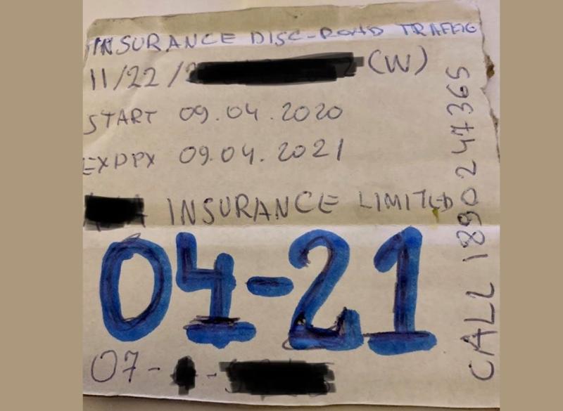 Can you believe it?! Gardaí nab motorist with ‘homemade’ insurance disc ...