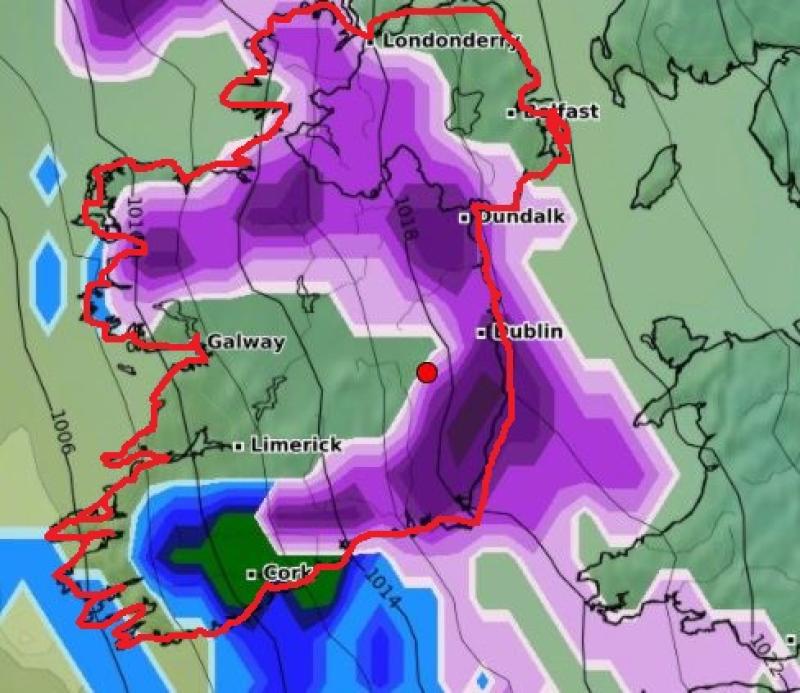 Kildare and East to get brunt of Thursday's snow, according to latest ...