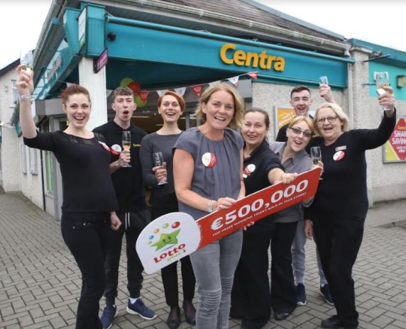 PHOTO GALLERY: Staff in Centra Curragh Camp celebrate selling Lotto ...