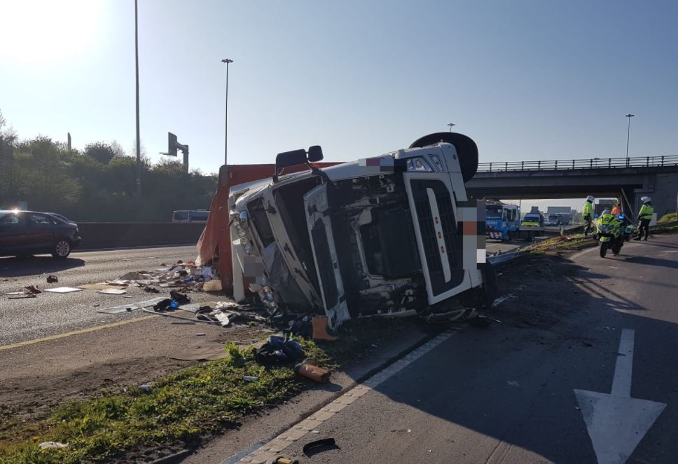 PHOTOS: N7 access to M50 north blocked due to overturned truck ...
