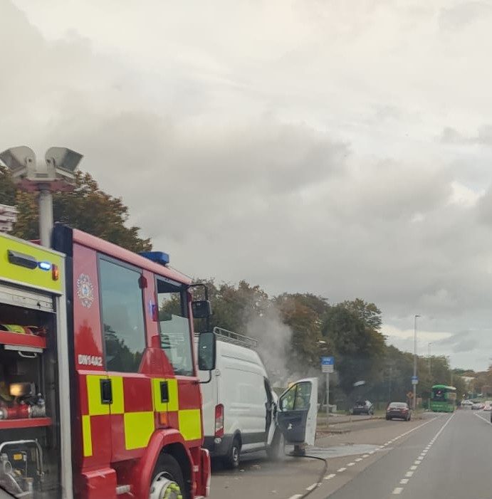 PHOTO: Firefighters rush to van fire - Ireland Live