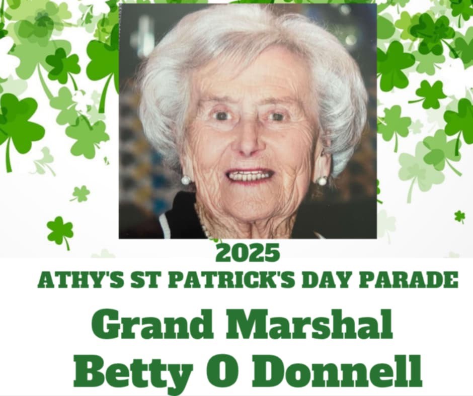 Grand Marshal revealed for St Patrick's Day Parade in Athy - Ireland Live